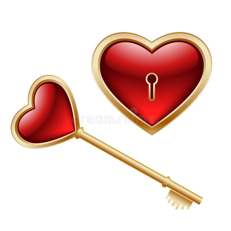 Key and heart stock vector. Illustration of isolated - 22795228