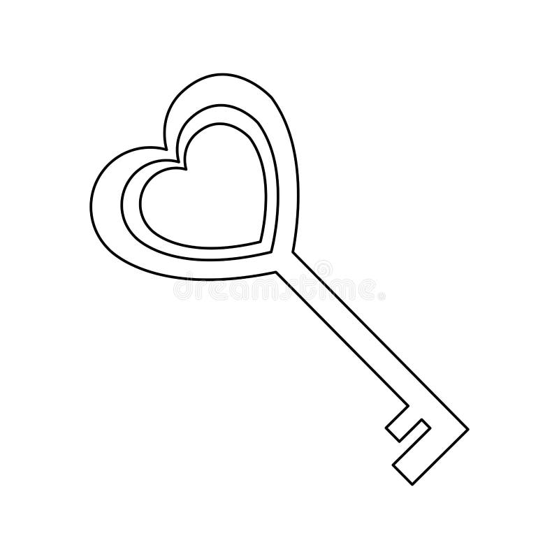 Key in heart shape stock vector. Illustration of decoration - 85324617