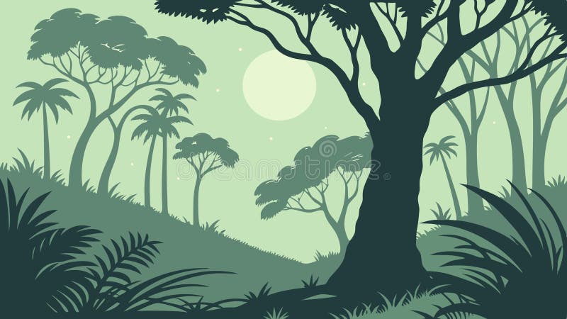Key Hidden in Lush Jungle Vector Illustration, Secret in the Wilderness ...