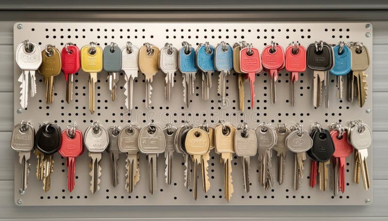 Key Holder Organizing Keys for Apartment Building Security Stock Photo ...