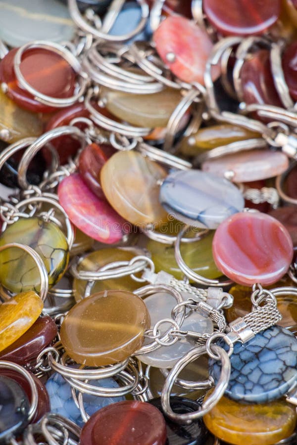 Key Holder Ring Attached To a Semi Precious Stone Stock Image - Image ...