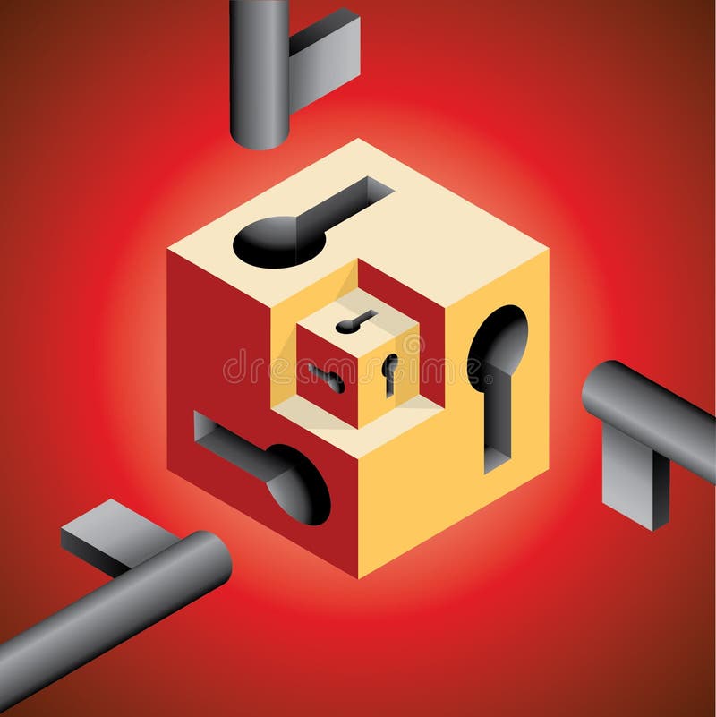 Key hole cube stock vector. Illustration of design, icon - 45208073