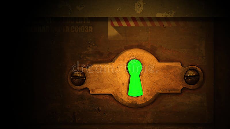 Key Hole with Green Screen from Outside Stock Illustration ...