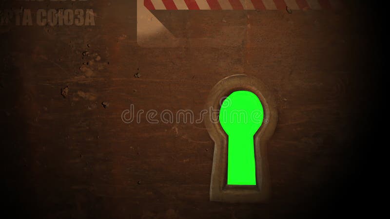 Key Hole with Green Screen from Outside Stock Illustration ...