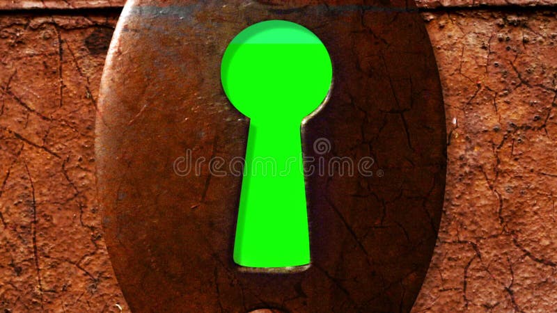 Key Hole with Green Screen from Outside Stock Video - Video of hole ...