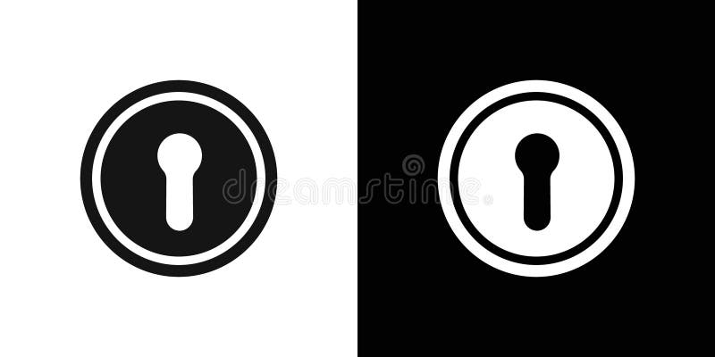 Key Hole Icon Flat Vector Set Outline Stock Vector - Illustration of ...