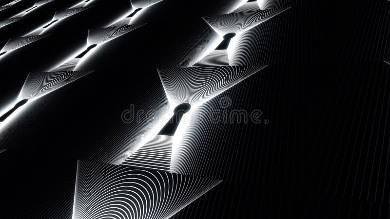 A Key Holes with Bright Light Coming in from Outside. Animation. Rows ...