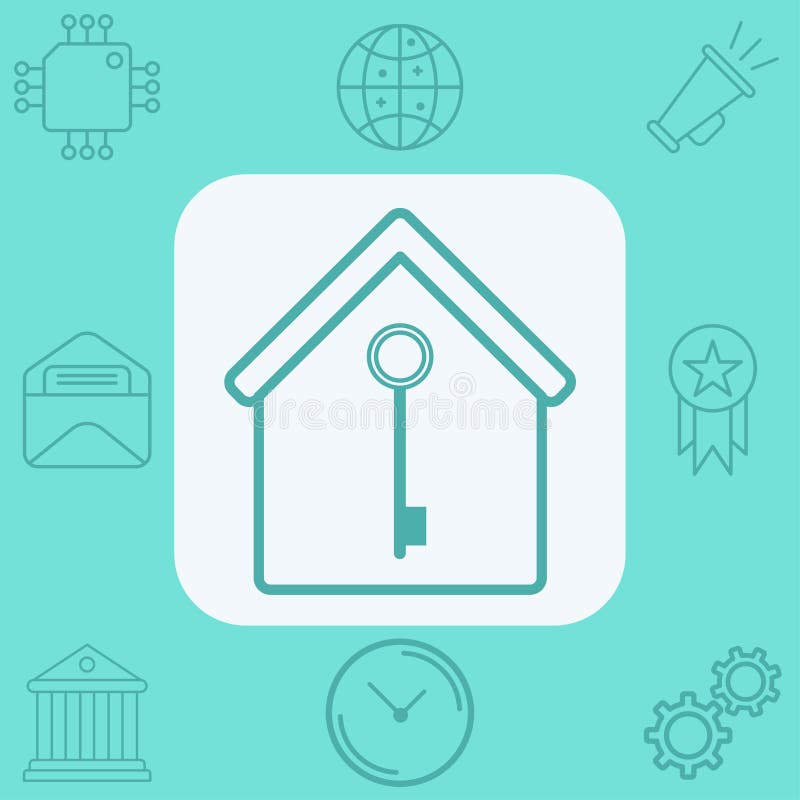 Key and Home Vector Icon Sign Symbol Stock Illustration - Illustration ...