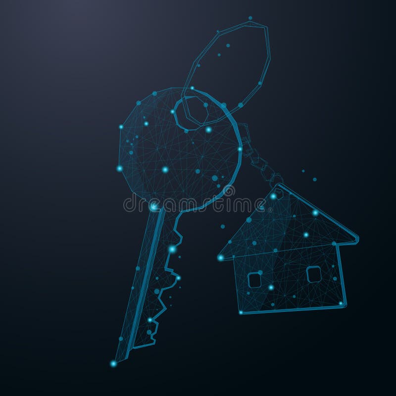 Key with House Keychain Abstract Cosmic Vector Stock Vector ...