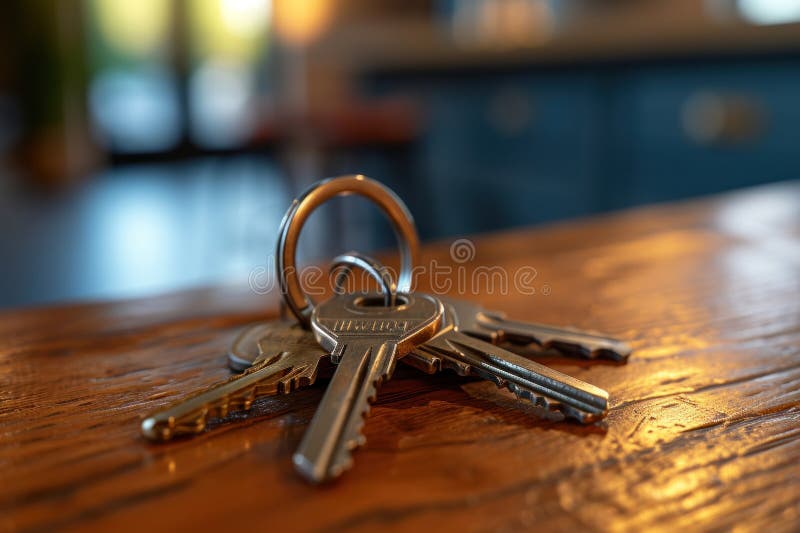 Key of House Keys on Table in Kitchen Stock Illustration - Illustration ...