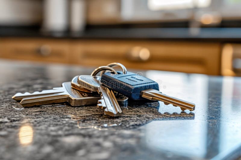 Key of House Keys on Table in Kitchen Stock Illustration - Illustration ...