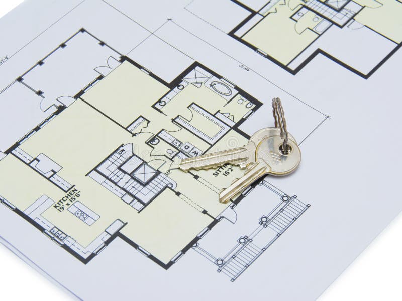 Key on house plan stock photo. Image of plan, print, estate - 51139292