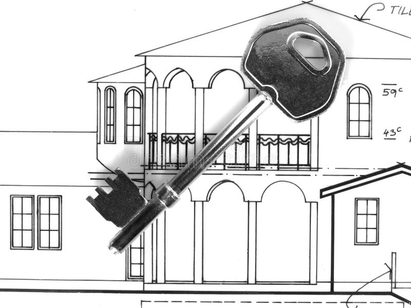 Key on house plans stock image. Image of deal, office, money - 365307