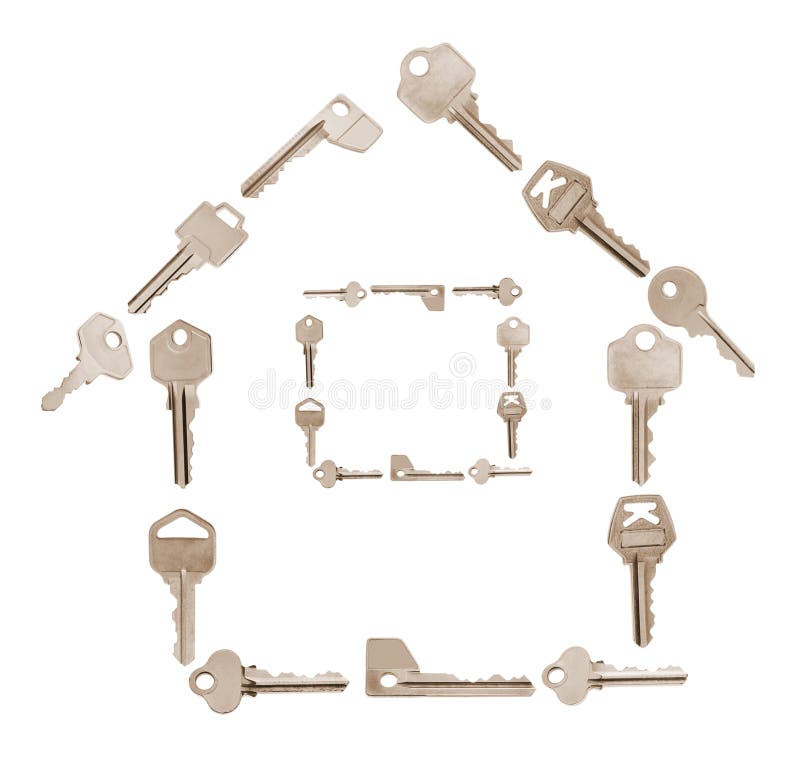 Key in House Shape stock photo. Image of object, lock - 6155318