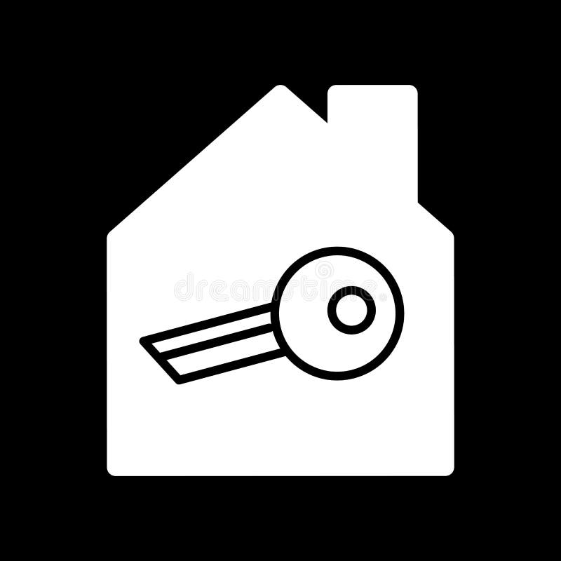 Key and House Simple Vector Icon. Black and White Illustration of Key ...