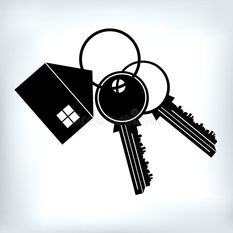 Key house symbol door lock stock illustration. Illustration of owner ...