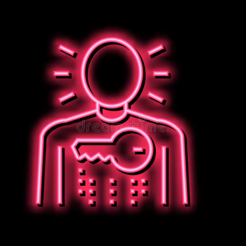 Key for Human Communication Neon Glow Icon Illustration Stock Vector ...