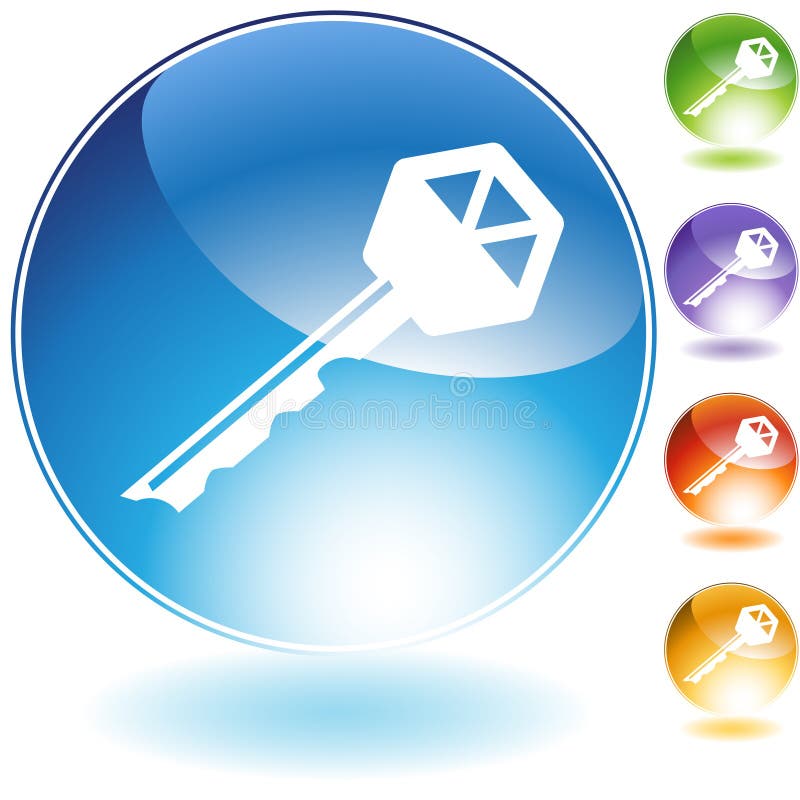 Key Icon stock vector. Illustration of metal, brass, clipart - 9584706