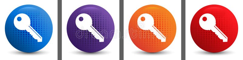 Key Icon Abstract Halftone Round Button Set Stock Vector - Illustration ...
