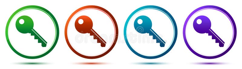 Key Icon Artistic Frame Round Button Set Illustration Stock Vector ...