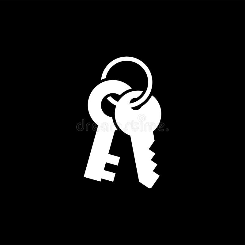 Key Icon on Black Background. Black Flat Style Vector Illustration ...