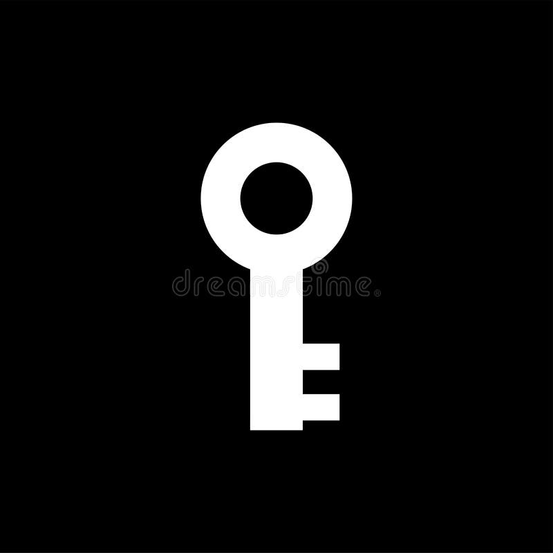 Key Icon on Black Background. Black Flat Style Vector Illustration ...