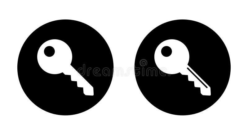 Key Icon on Black Circle. Access Keys Concept Stock Vector ...