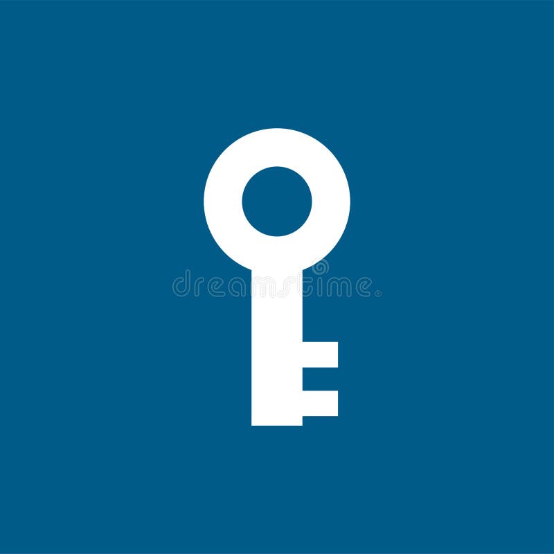 Key Icon on Blue Background. Blue Flat Style Vector Illustration Stock ...