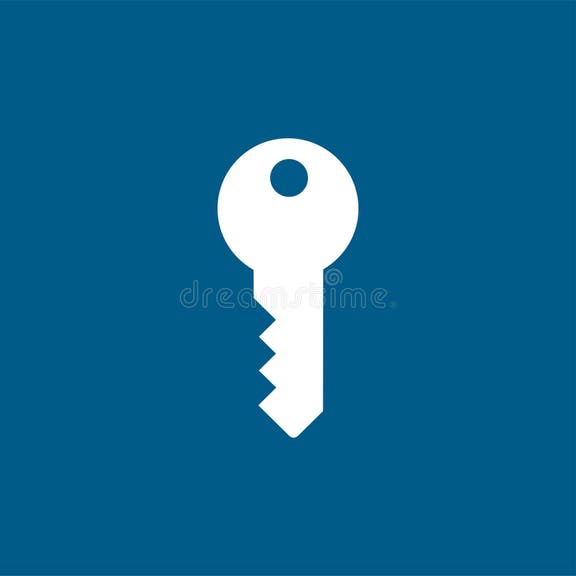 Key Icon on Blue Background. Blue Flat Style Vector Illustration Stock ...
