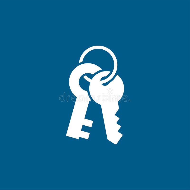 Key Icon on Blue Background. Blue Flat Style Vector Illustration Stock ...