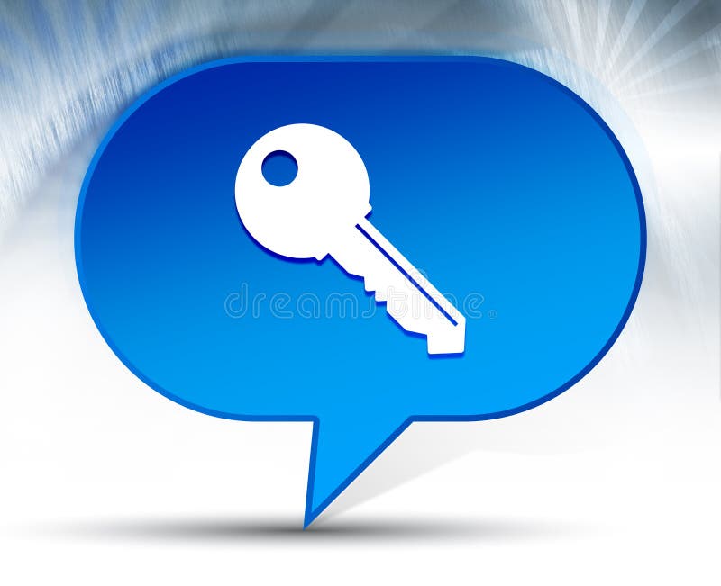 Key Icon Blue Bubble Background Stock Illustration - Illustration of ...