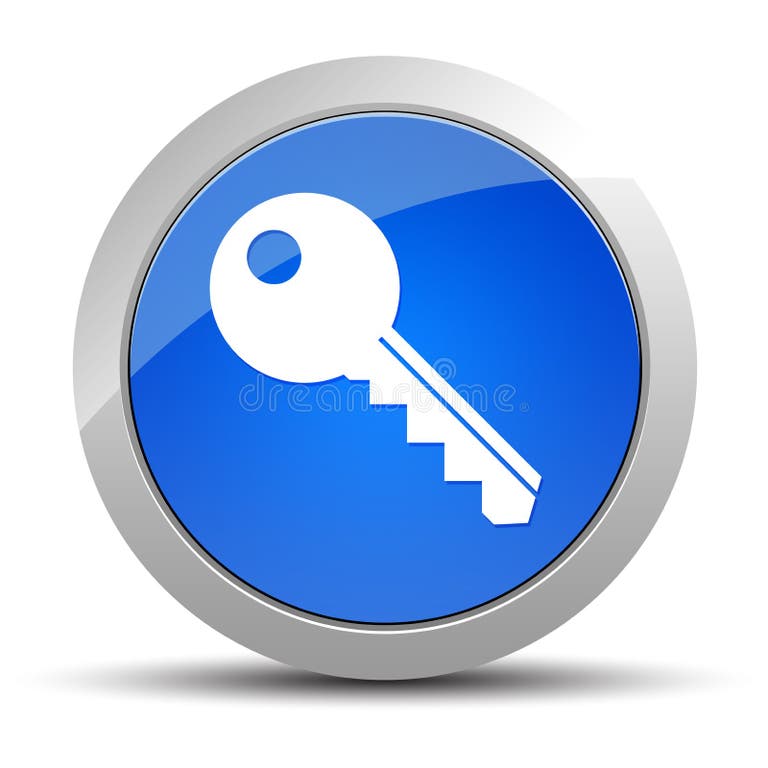 Key Icon Blue Round Button Illustration Stock Illustration ...