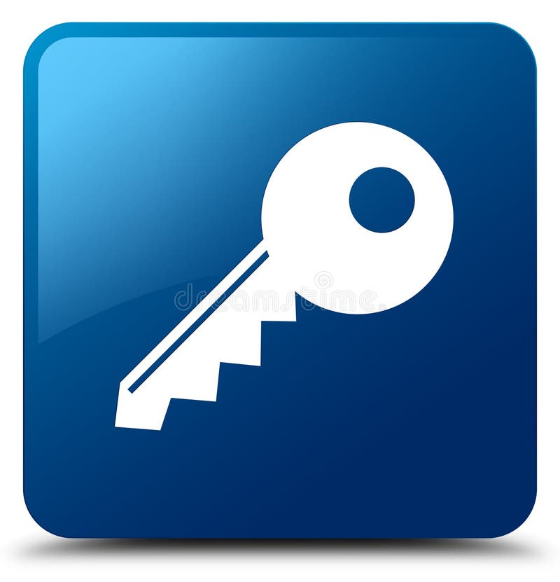 Key Icon Blue Square Button Stock Illustration - Illustration of button ...