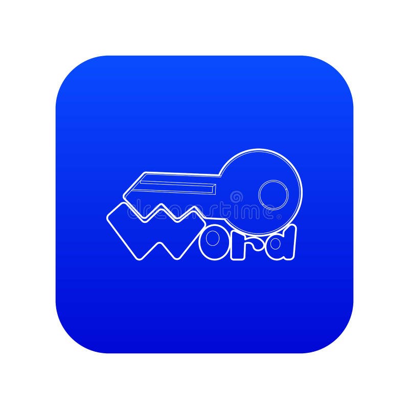 Key icon blue vector stock vector. Illustration of keyword - 154539636