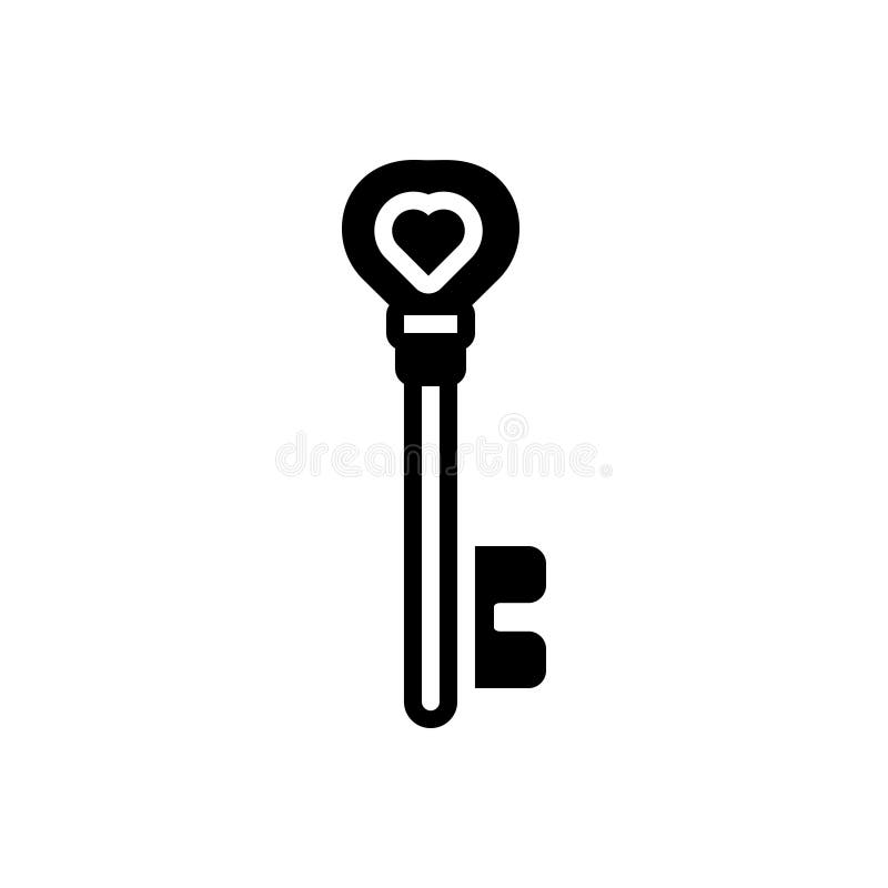 Black Solid Icon for Key, Clef and Lock Stock Vector - Illustration of ...