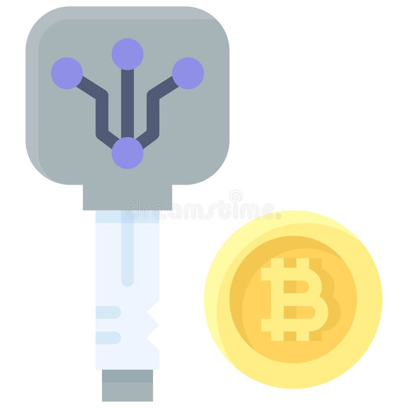 Key Icon, Cryptocurrency Related Vector Stock Vector - Illustration of ...