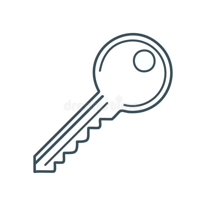 Key Icon Design. Simple Line Drawing of a Key, Perfect for Graphic ...