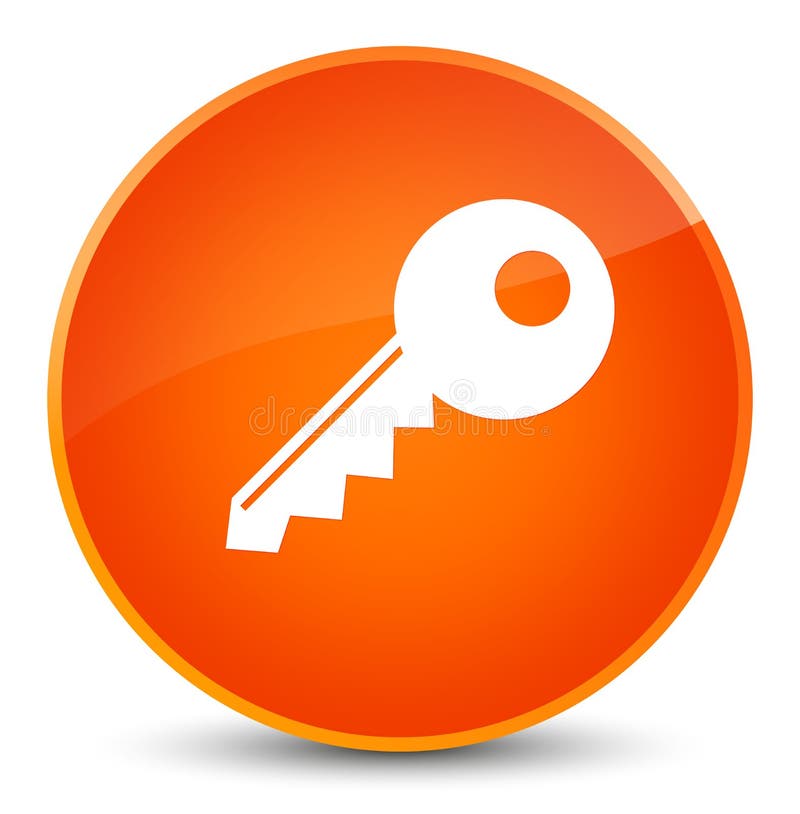 Key Icon Elegant Orange Round Button Stock Illustration - Illustration ...