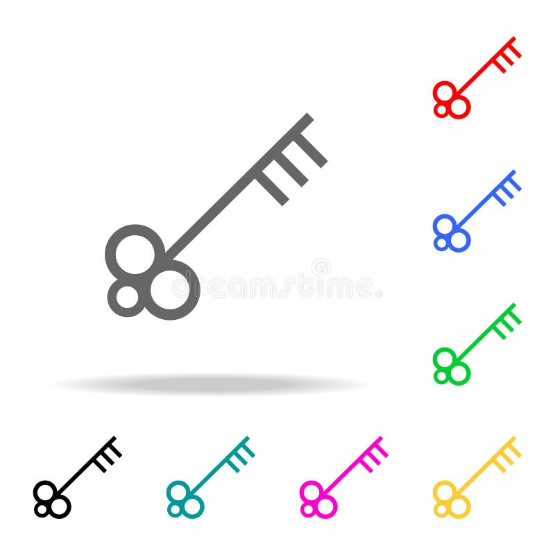 Key Icon. Elements in Multi Colored Icons for Mobile Concept and Web ...