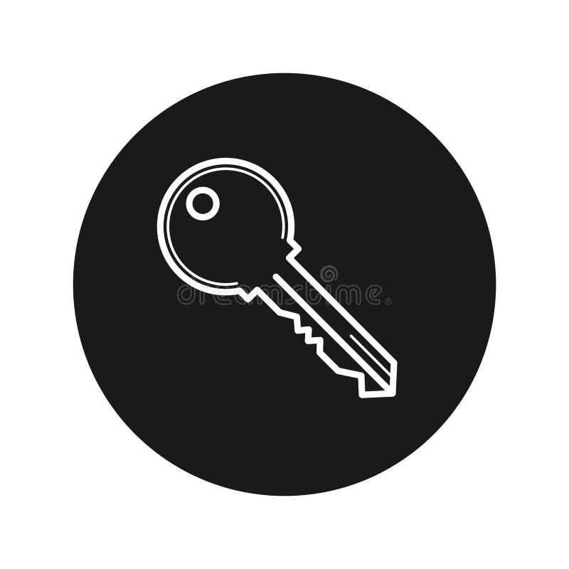 Key Icon Flat Black Round Button Vector Illustration Stock Vector ...