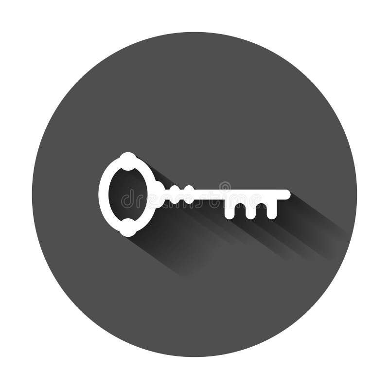 Key Icon in Flat Style. Access Login Vector Illustration with Lo Stock ...