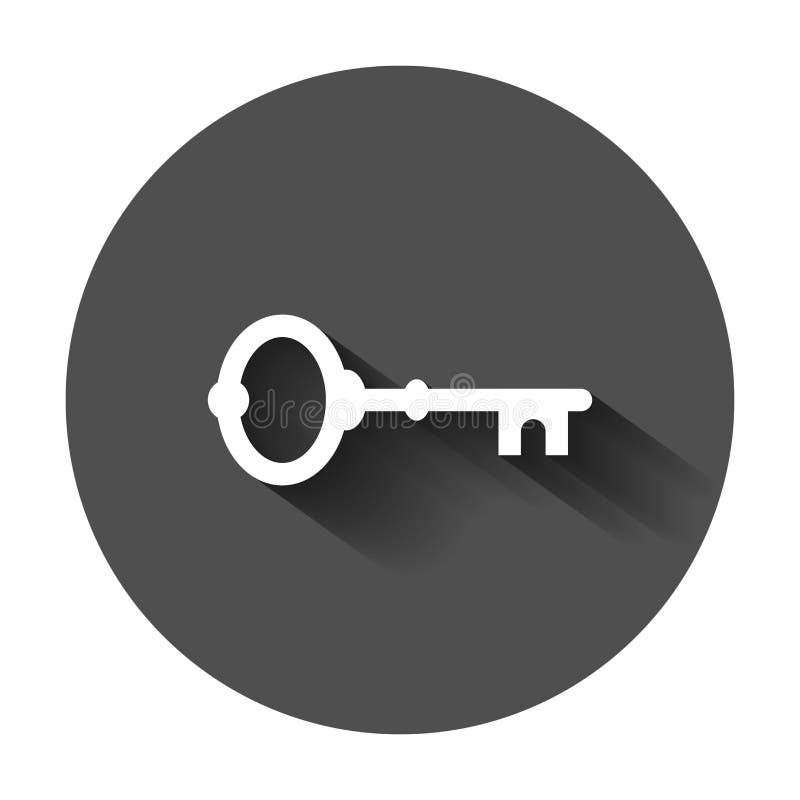 Key Icon in Flat Style. Access Login Vector Illustration with Lo Stock ...