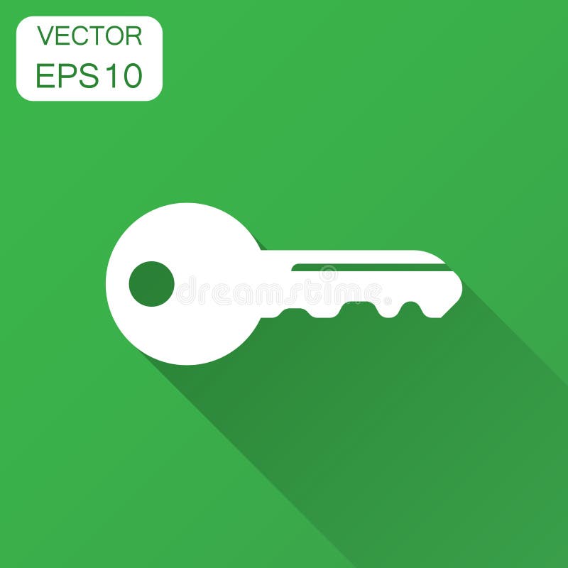Key Icon in Flat Style. Access Login Vector Illustration with Lo Stock ...