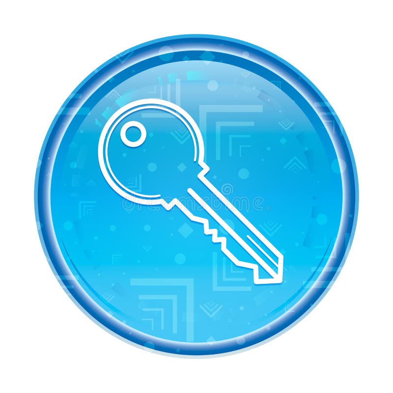 Key Icon Floral Blue Round Button Stock Illustration - Illustration of ...