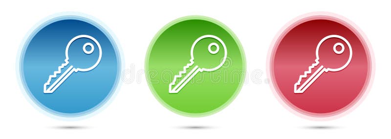 Key Icon Glass Round Buttons Set Illustration Stock Vector ...