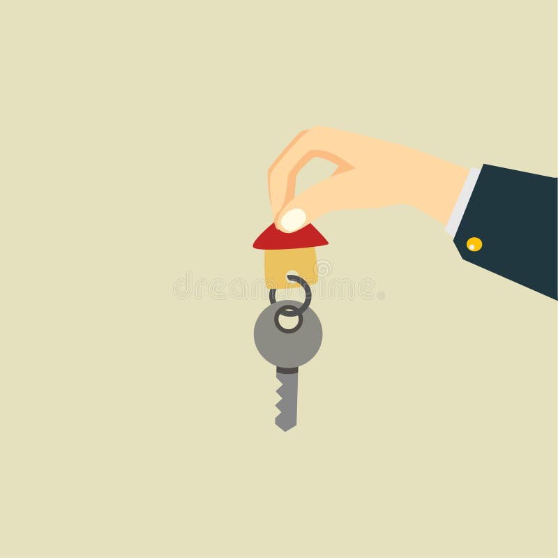 Key of Home. Hand Holding House Key. Vector Illustration. EPS 10. Stock ...