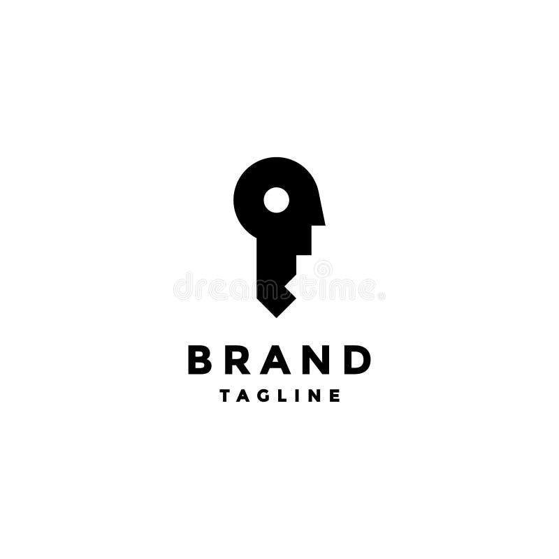 Key Head Silhouette Logo Design Stock Vector - Illustration of ...
