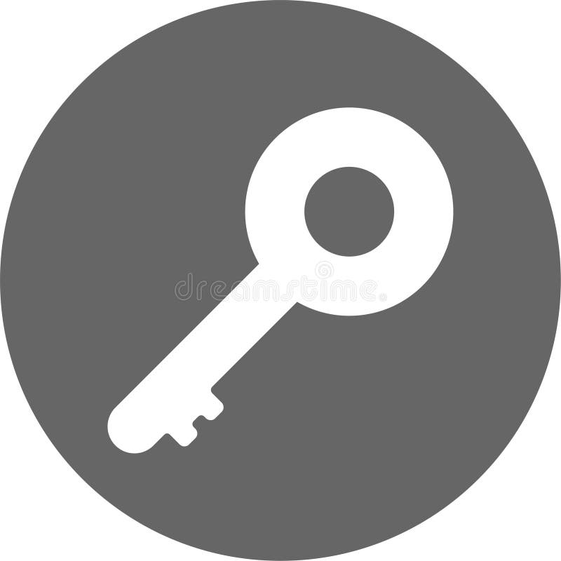 Key Icon Inside Circle stock illustration. Illustration of unlock ...