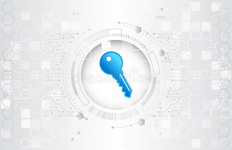 Key Icon and Internet Technology Networking Connection. Cyber Security ...