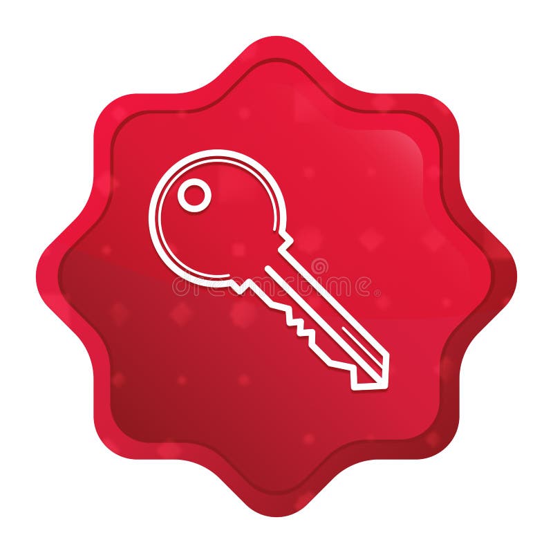 Key Icon Misty Rose Red Starburst Sticker Button Stock Illustration ...